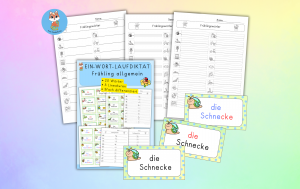 Einfaches Ein-Wort-Laufdiktat Frühling, 20 Wörter - Frühlingswörter mit ...